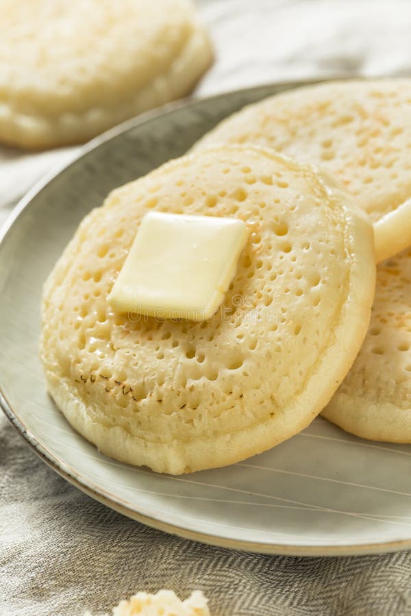 Homemade Grilled British Crumpets Stock Image - Image of muffin ...