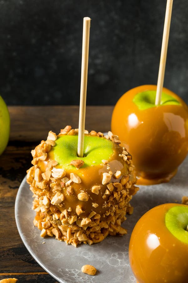 Homemade Halloween Candy Taffy Apples Stock Image - Image of apple ...