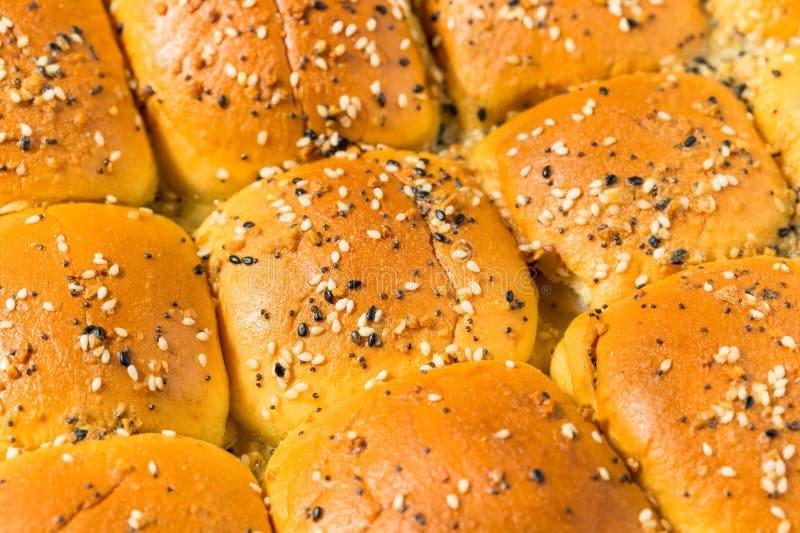 Homemade Ham and Cheese Sliders for a Party Stock Image - Image of ...