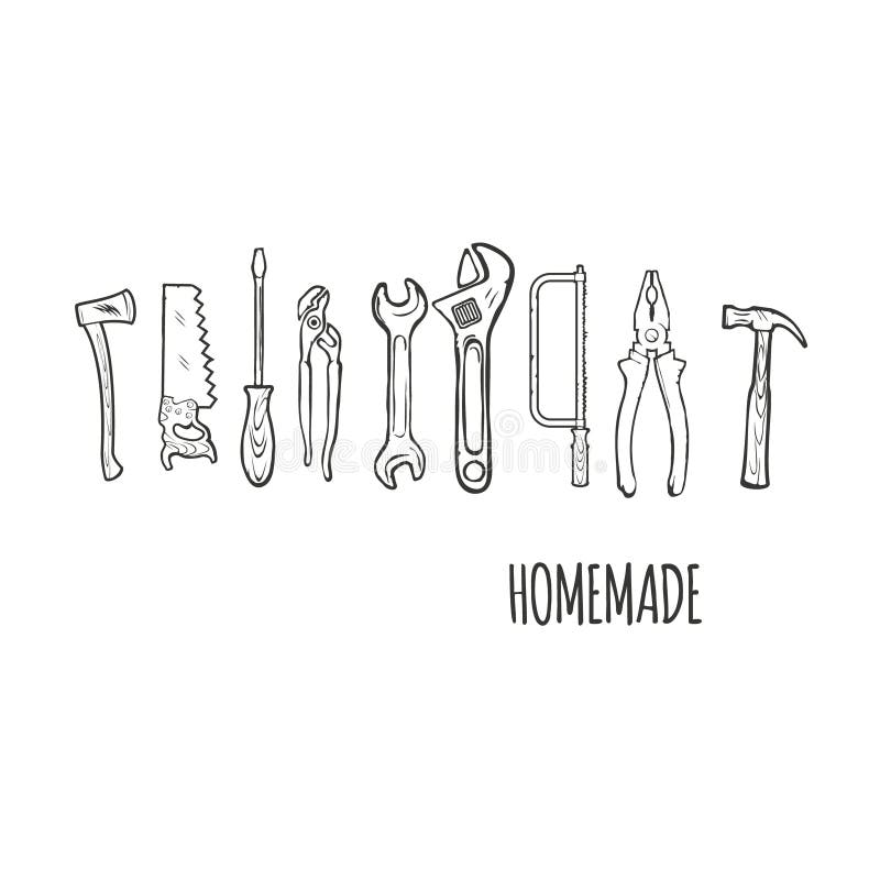 Homemade Hand Tools Background Vector Stock Vector - Illustration of ...