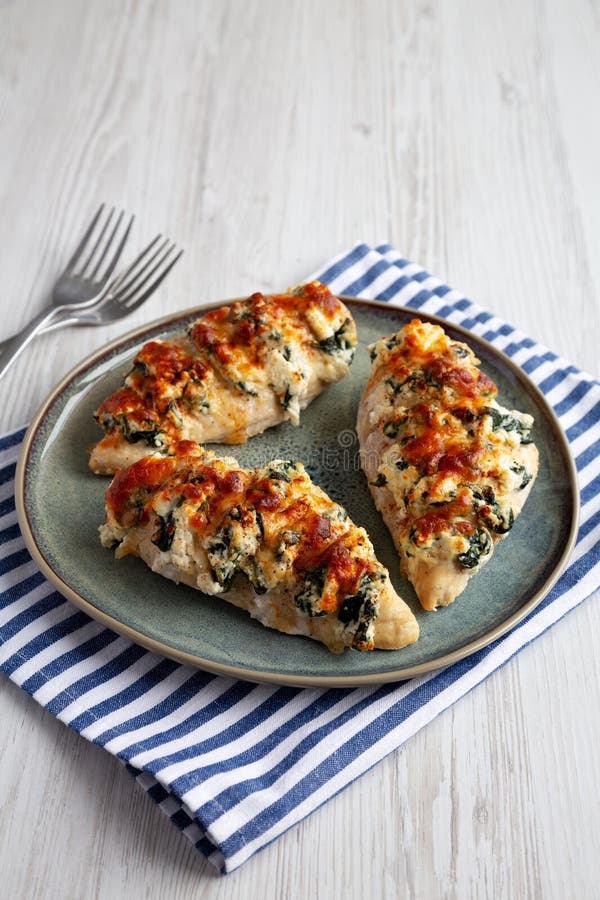 Homemade Hasselback Chicken on a Plate, Side View Stock Photo - Image ...