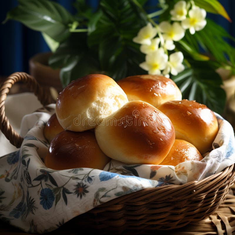 Homemade Hawaiian Rolls for Dinner 2 Stock Illustration - Illustration ...