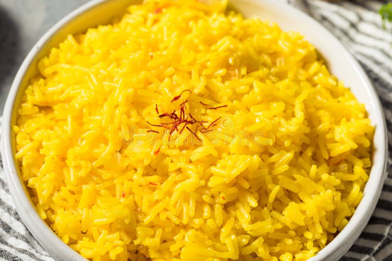 Homemade Healthy Saffron Rice Stock Image - Image of dinner, asian ...