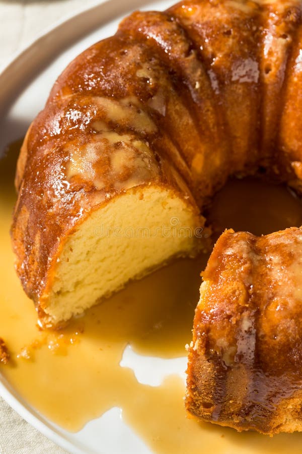 Homemade Holiday Buttered Rum Cake Stock Image - Image of butter, sugar ...