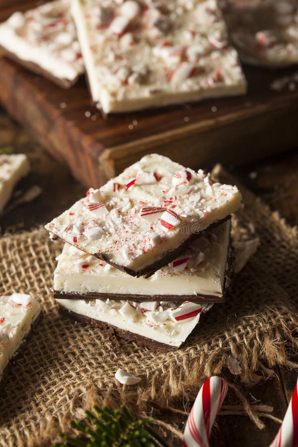 Homemade Holiday Peppermint Bark Stock Photo - Image of cane, crunchy ...