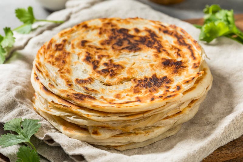 Homemade Indian Parotta Paratha Bread Stock Image - Image of malaysian ...