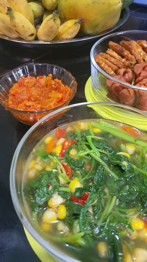 Homemade Indonesian Food on Table Stock Photo - Image of food ...