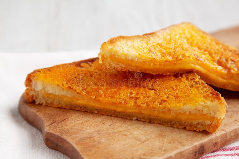 Homemade Inside-Out Grilled Cheese Sandwich, Side View. Close-up Stock ...