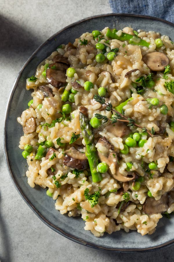 Homemade Italian Asparagus and Mushroom Risotto Stock Image - Image of ...
