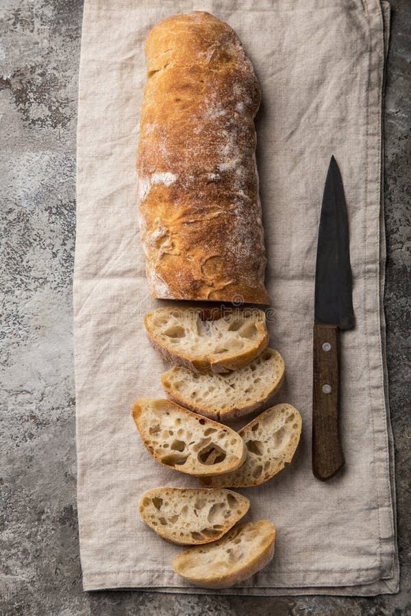 Homemade Italian Ciabatta Bread Stock Photo - Image of pastry, cookery ...