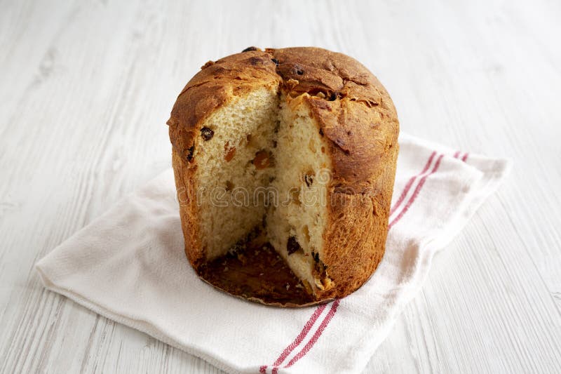 Homemade Italian Panettone Bread Dried Fruit Side View Stock Photos ...