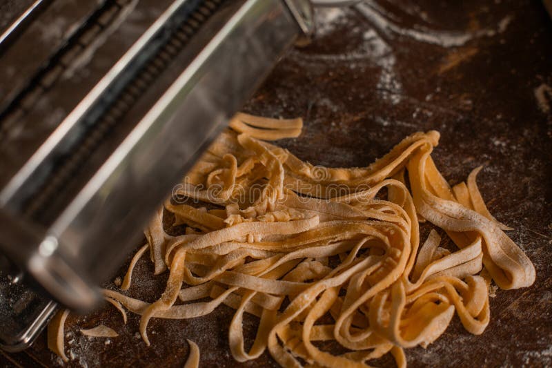 Traditional Italian Pasta Preparation – Step by Step Stock Image ...