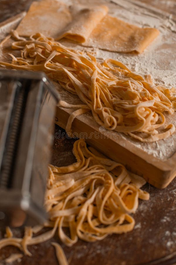 Traditional Italian Pasta Preparation – Step by Step Stock Image ...