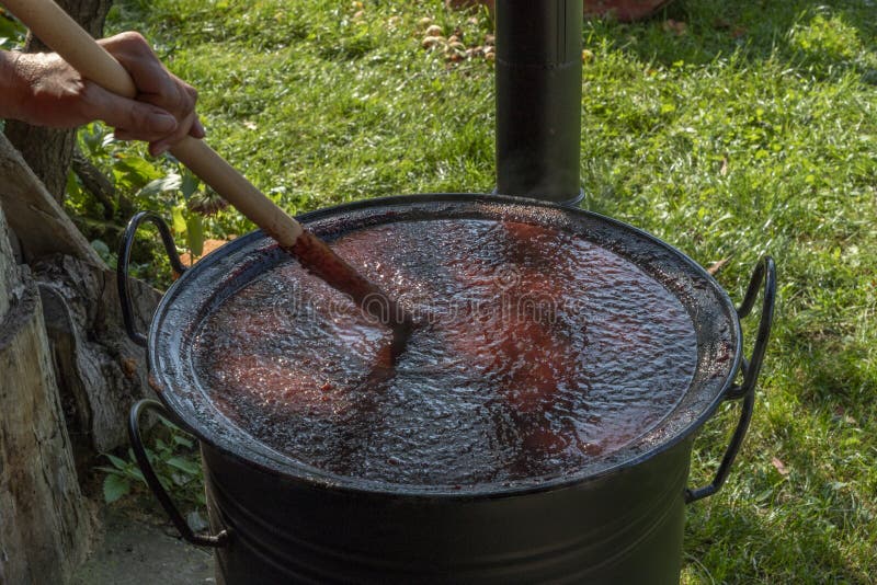 Homemade Jam Cooking in Traditional Way Stock Image - Image of natural ...