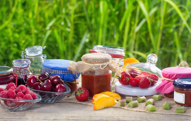 Homemade Jam on the Garden Table Stock Image - Image of harvest ...