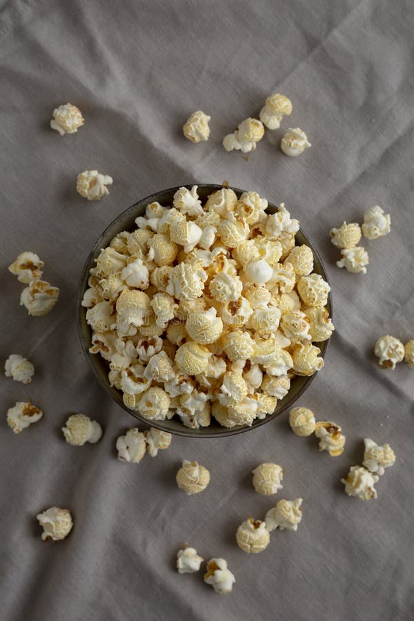 Homemade Kettle Corn Popcorn in a Bowl, Top View. Flat Lay, Overhead ...