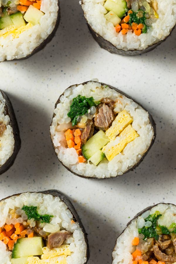 Homemade Korean Kimbap Rolls Stock Image - Image of cuisine, dish ...