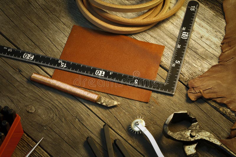 Homemade Leather Craft Tool and Accessories Stock Photo - Image of ...