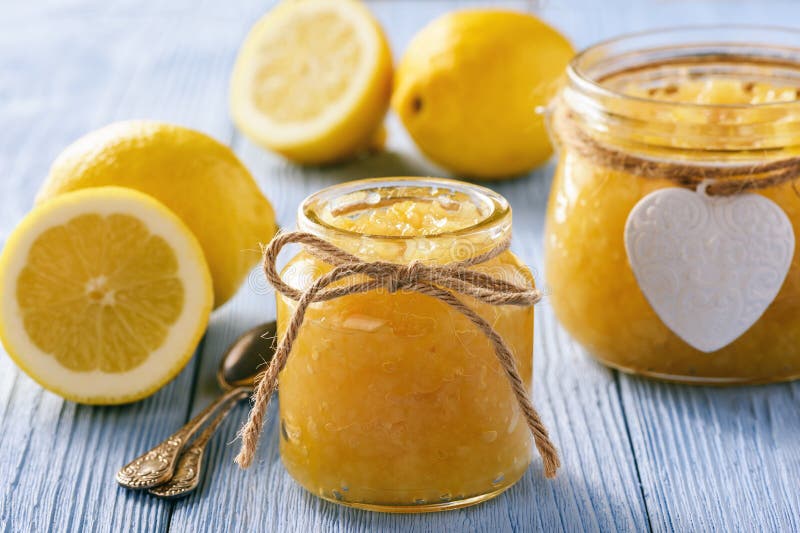 Homemade Lemon Jam in Glass Jars. Stock Image - Image of gourmet, jelly ...