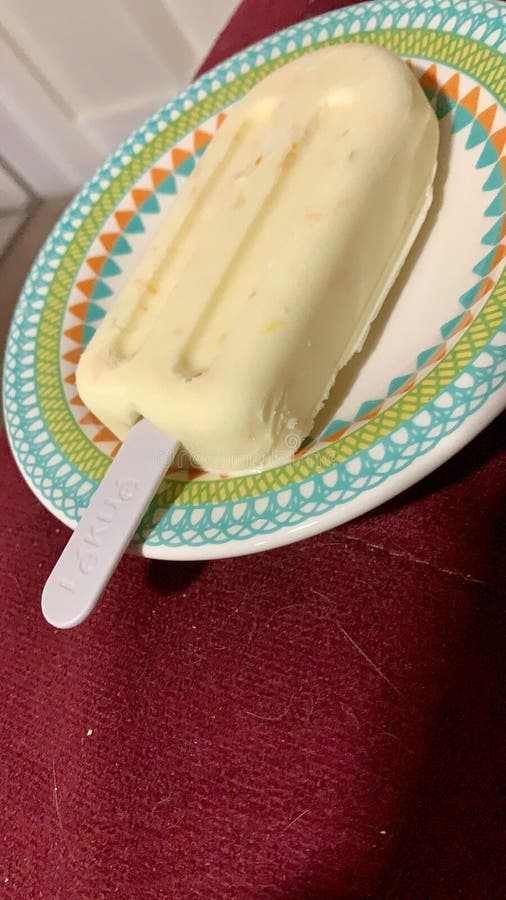 Homemade Lemon Popsicle on a Plate Stock Image - Image of kitchen ...