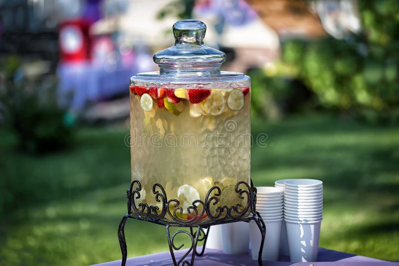 Homemade Lemonade with Fresh Fruits Stock Image - Image of party ...