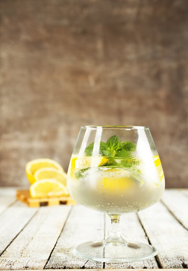 Homemade Lemonade with Lemon and Mint Stock Image - Image of liquid ...