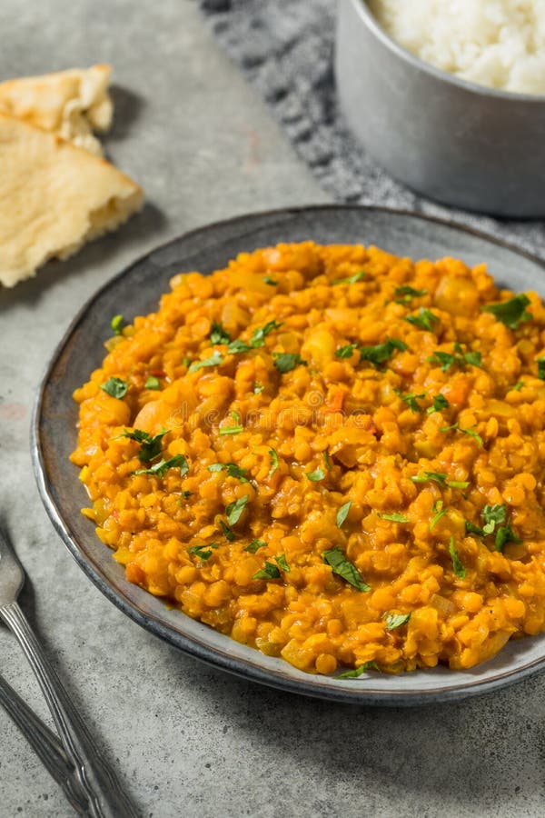 Homemade Lentil Dal with Rice Stock Image - Image of delicious ...