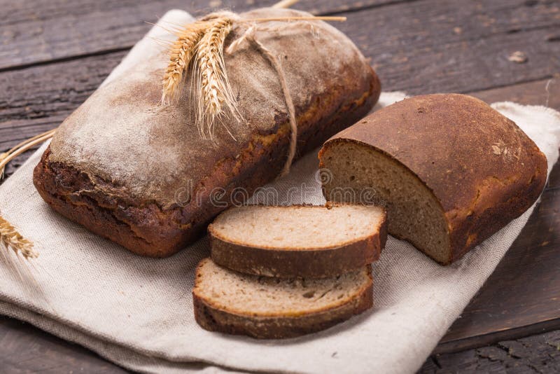 Homemade Loaf of Organic Fermented Malt Bread Cooked at Home Stock ...