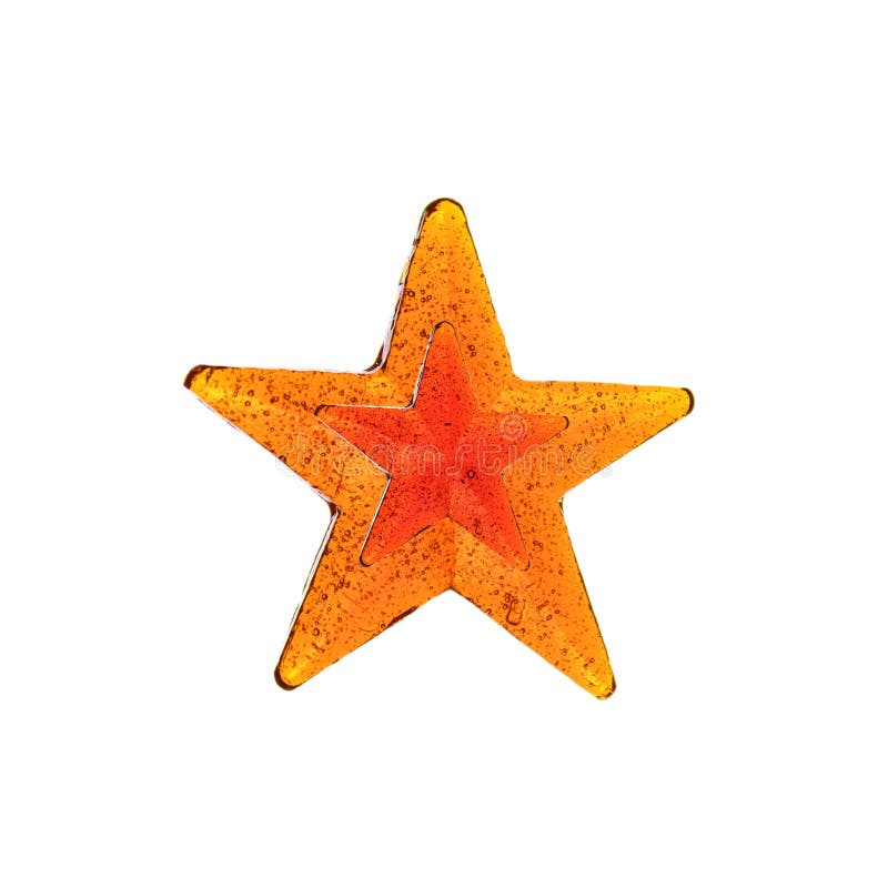 Homemade Lollipop. Orange Star Shaped Lollipop Isolated Stock Image ...