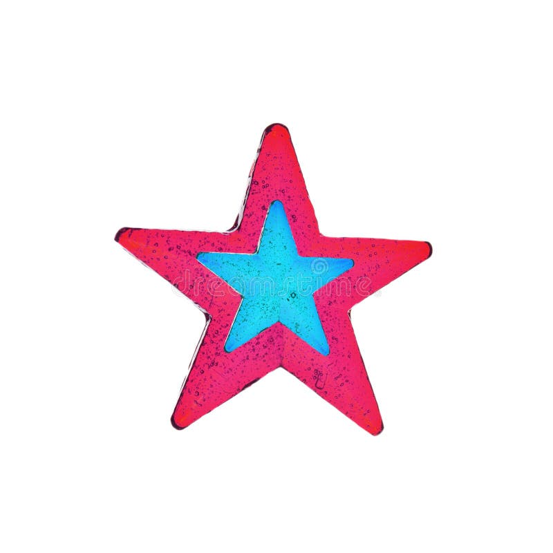 Homemade Lollipop. Red and Blue Star Shaped Lollipop Isolated. Stock ...