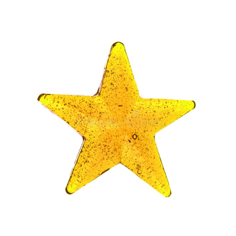 Homemade Lollipop. Yellow Star Shaped Lollipop Isolated Stock Photo ...