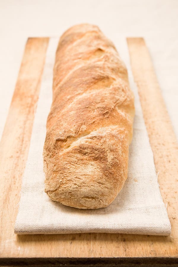 Homemade long loaf stock photo. Image of crusty, linen - 17687490