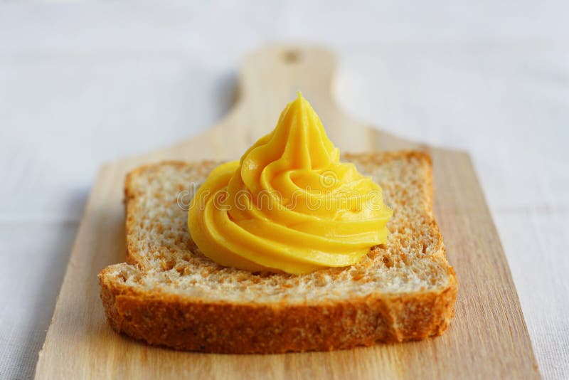 Homemade Mayonnaise on a Slice of Integral Bread Stock Image - Image of ...