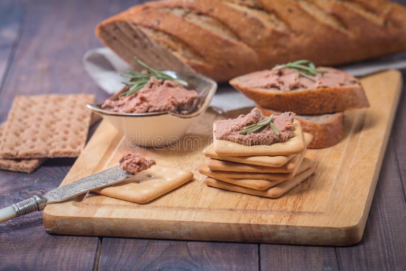 Homemade Meat Snack Liver Pate Stock Photo - Image of knife, homemade ...