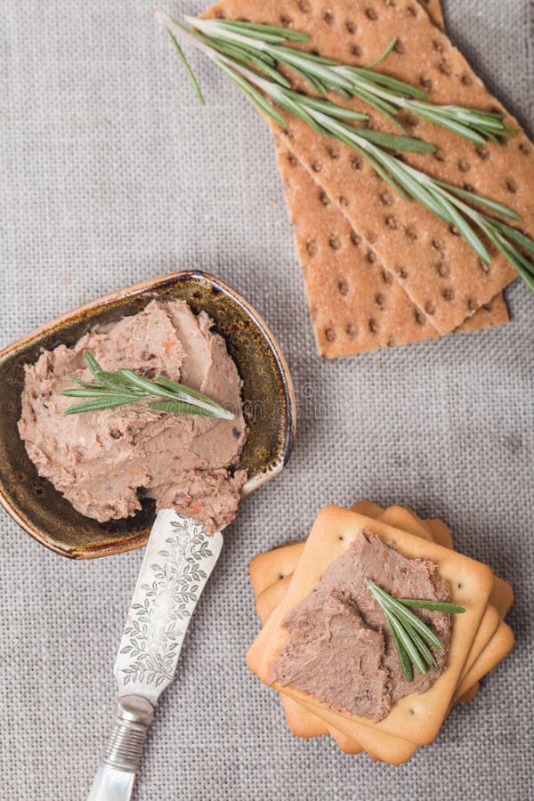 Homemade Meat Snack Liver Pate Stock Image - Image of rustic, knife ...