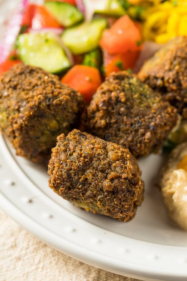 Homemade Mediterranean Falafel Plate Stock Image - Image of appetizer ...