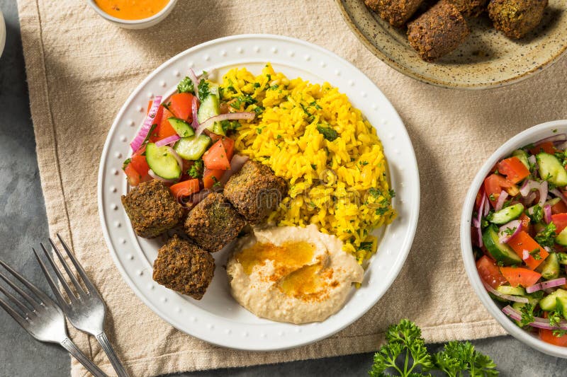 Homemade Mediterranean Falafel Plate Stock Image - Image of dinner ...