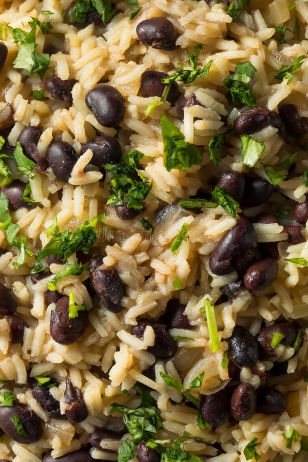 Homemade Mexican Black Beans and Rice Stock Photo - Image of delicious ...