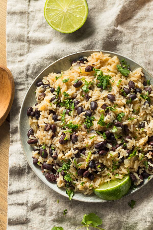 Homemade Mexican Black Beans and Rice Stock Image - Image of food ...