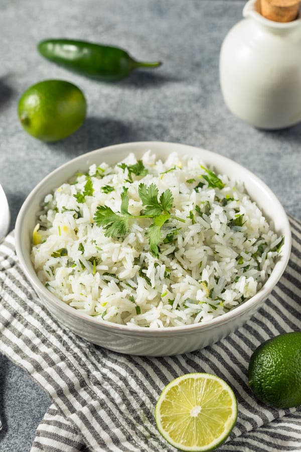 Homemade Mexican Cilantro Lime Rice Stock Image - Image of traditional ...