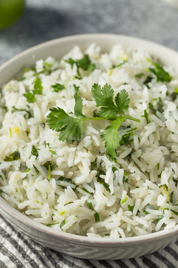 Homemade Mexican Cilantro Lime Rice Stock Image - Image of dinner ...