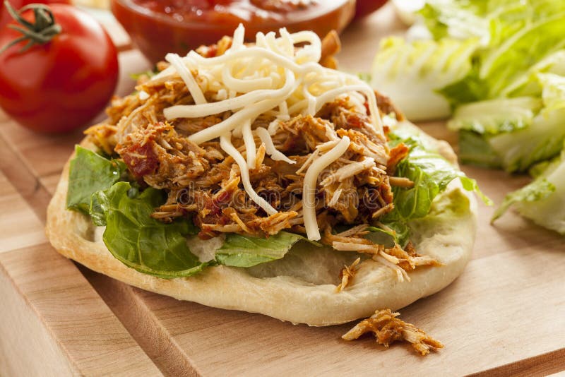 Homemade Mexican Flatbread Taco with Meat Stock Photo - Image of ...