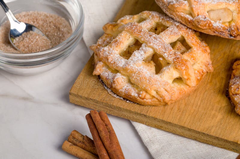 Homemade Mini Apple Pies. Close-up Stock Photo - Image of dessert ...