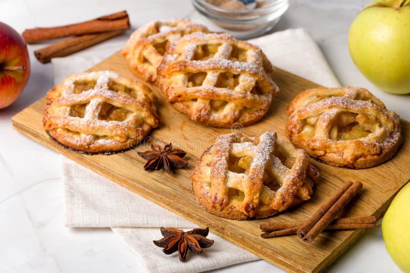 Homemade Mini Apple Pies. Close-up Stock Photo - Image of baked ...
