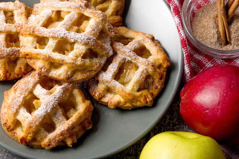 Homemade Mini Apple Pies. Close-up Stock Photo - Image of pies, apple ...