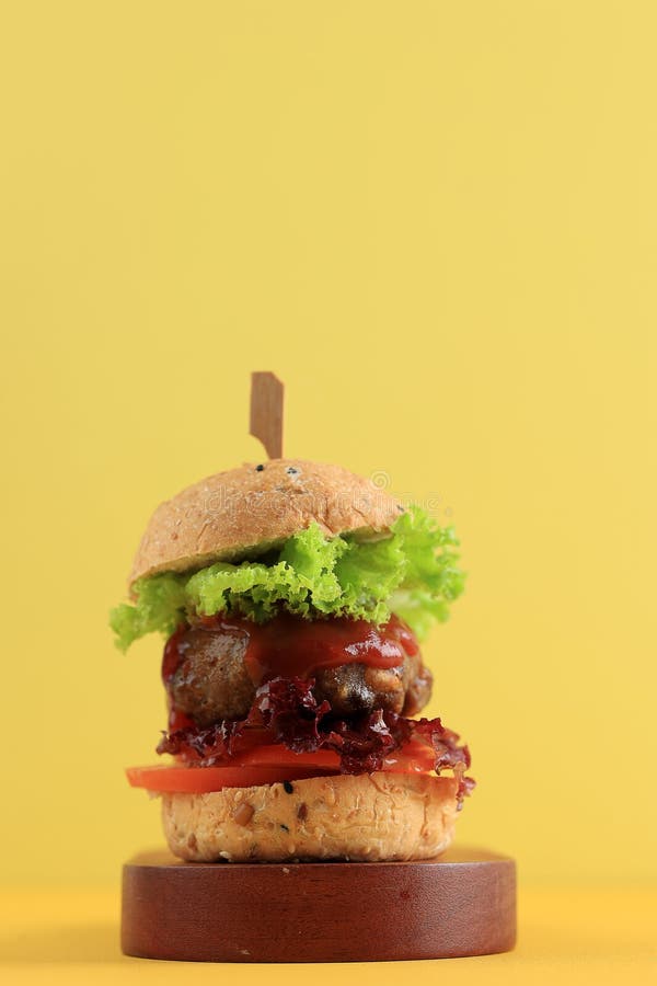 Homemade Mini Burger stock image. Image of fries, chips - 309609827