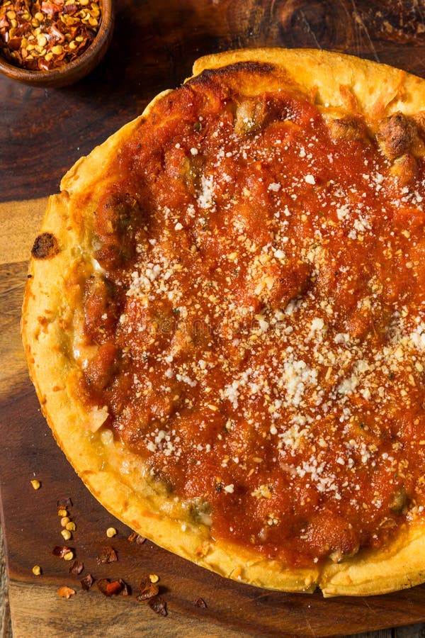 Homemade Mini Chicago Style Deep Dish Pizza Stock Photo - Image of ...