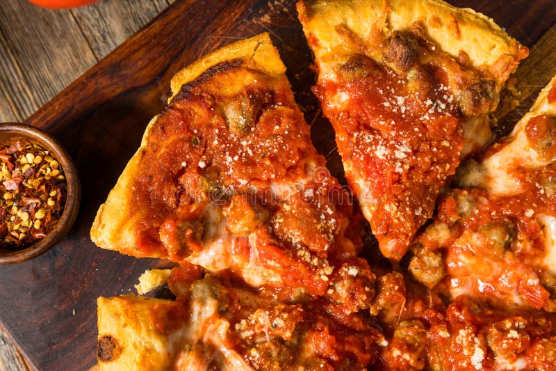 Homemade Mini Chicago Style Deep Dish Pizza Stock Photo - Image of ...