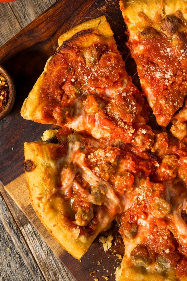 Homemade Mini Chicago Style Deep Dish Pizza Stock Image - Image of meal ...