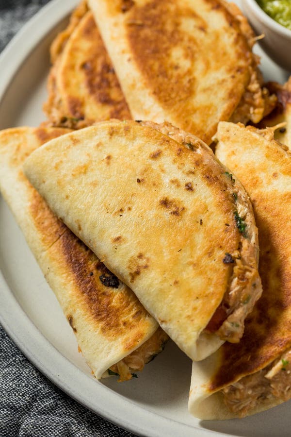 Homemade Mini Chicken Quesadillas Stock Image - Image of gourmet, mini ...